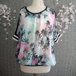 Metaphor | Tops | Nwt Metaphor Palm Tree Sheer Dolman Short Sleeve ...